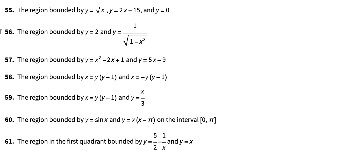 Solved 37-62. Regions between curves Find the area of the | Chegg.com