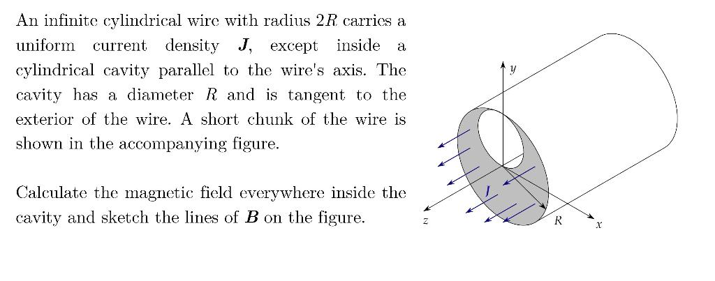 Solved а. An infinite cylindrical wire with radius 2R | Chegg.com