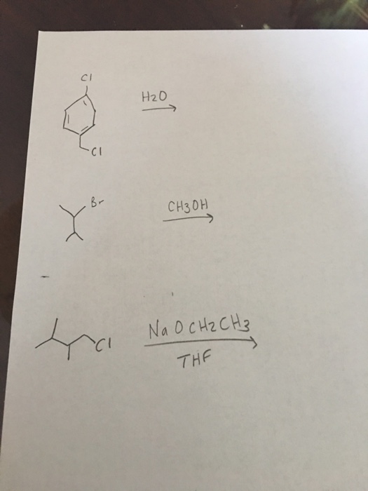 Solved cl H20 C I Br CH30H Cl THE | Chegg.com