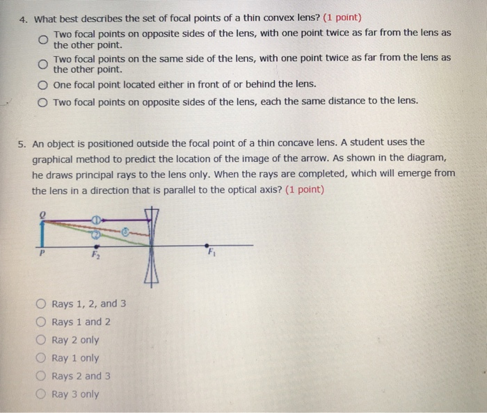 Solved 4. What best describes the set of focal points of a | Chegg.com