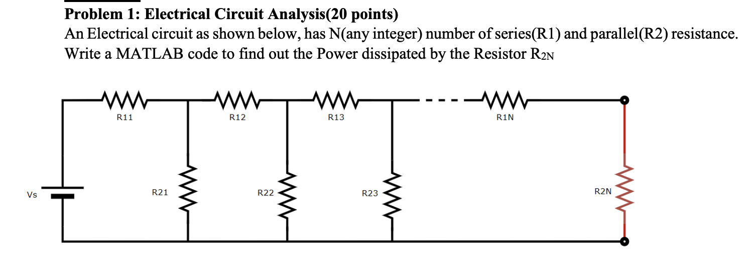 Solved Problem 1: Electrical Circuit Analysis (20 points) An | Chegg.com