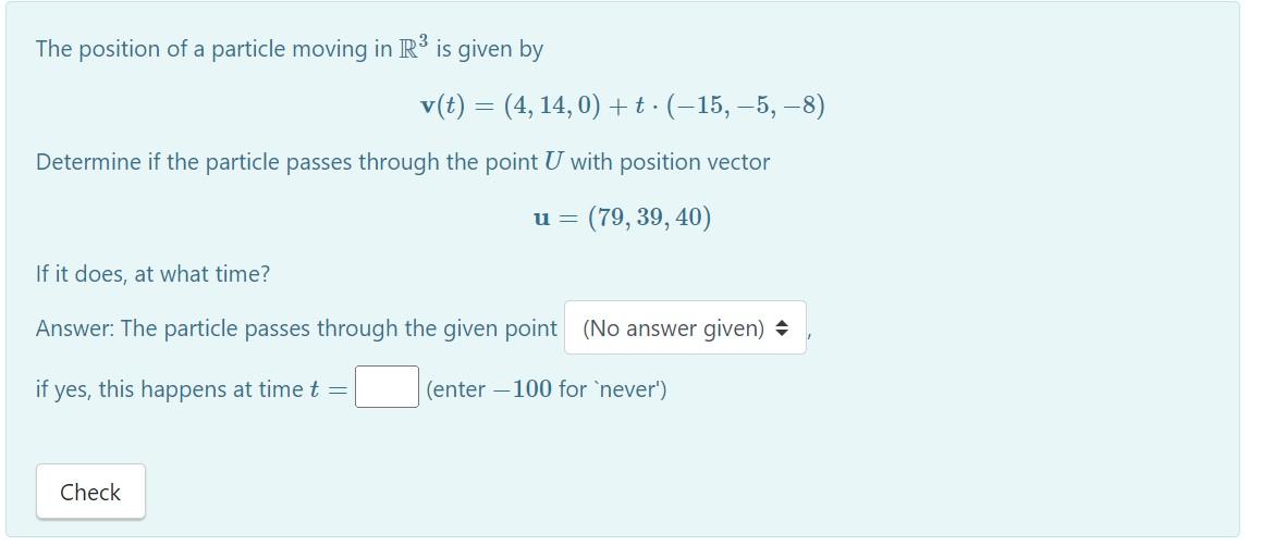 Solved The position of a particle moving in R3 is given by | Chegg.com
