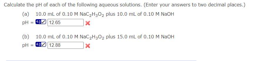 Solved Calculate the pH of each of the following aqueous | Chegg.com