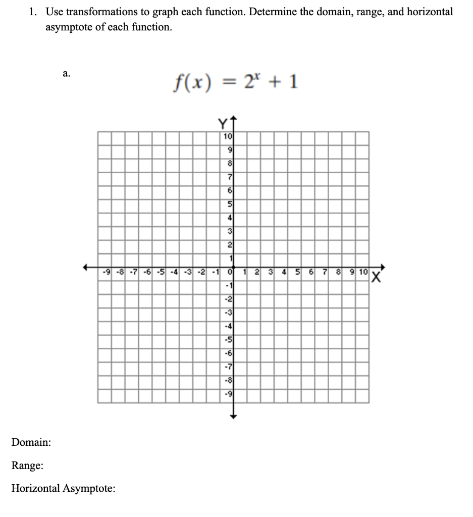 Solved 1 Use Transformations To Graph Each Function 