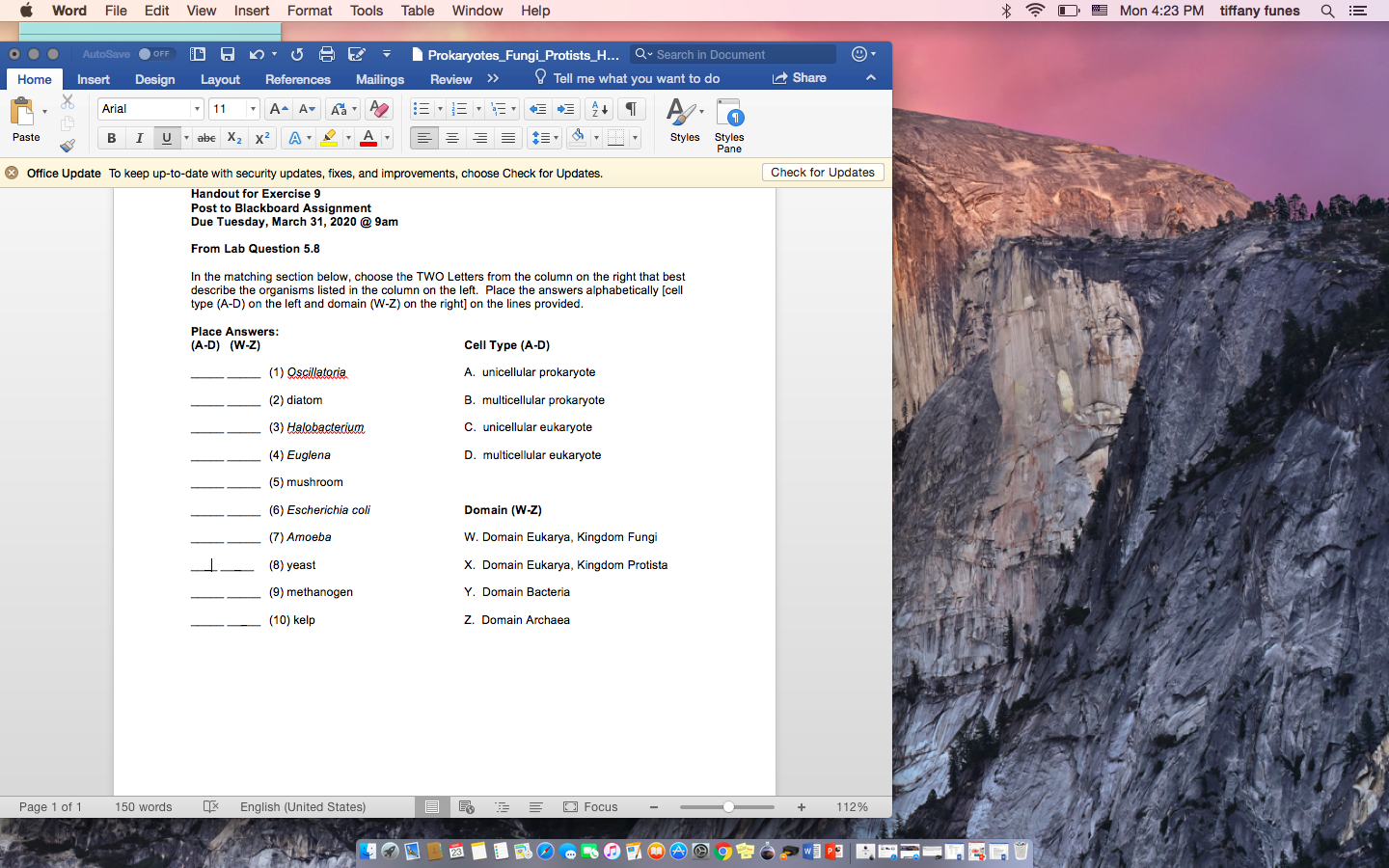 Solved Ś Word File Edit View Insert Format Tools Table | Chegg.com