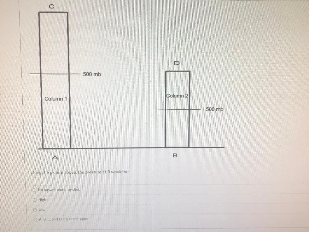Solved 500 mb Column 2 Column 1 500 mb B A Using the picture | Chegg.com