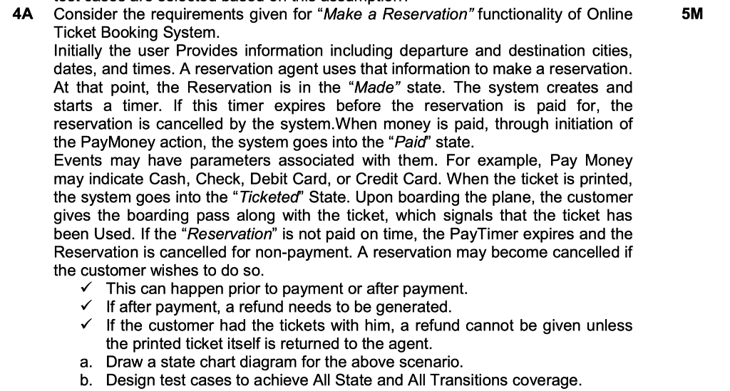 4A 5M Consider the requirements given for "Make a | Chegg.com