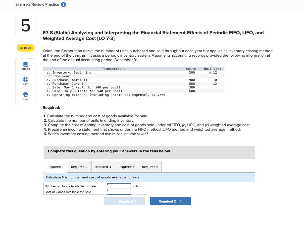 Solved E7-8 (Static) Analyzing and Interpreting the | Chegg.com
