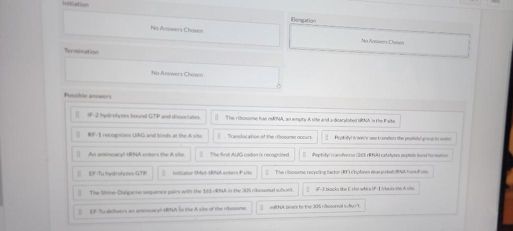 Determine whether each event occurs during | Chegg.com