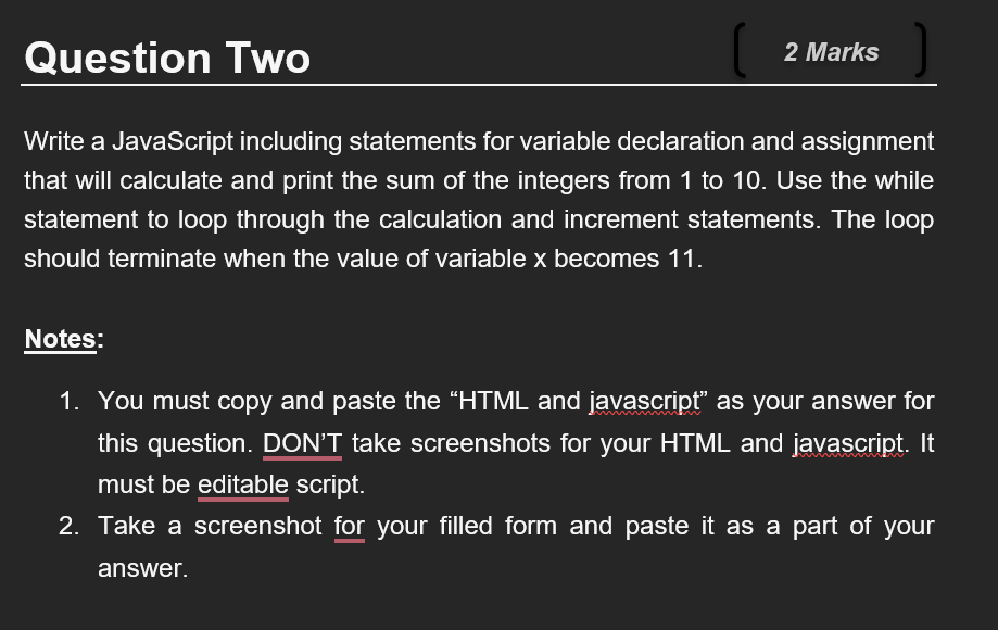 Solved Write A Javascript Including Statements For Variable 6703
