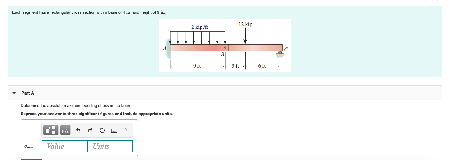 Solved Each segment has a rectangular cross section with a | Chegg.com