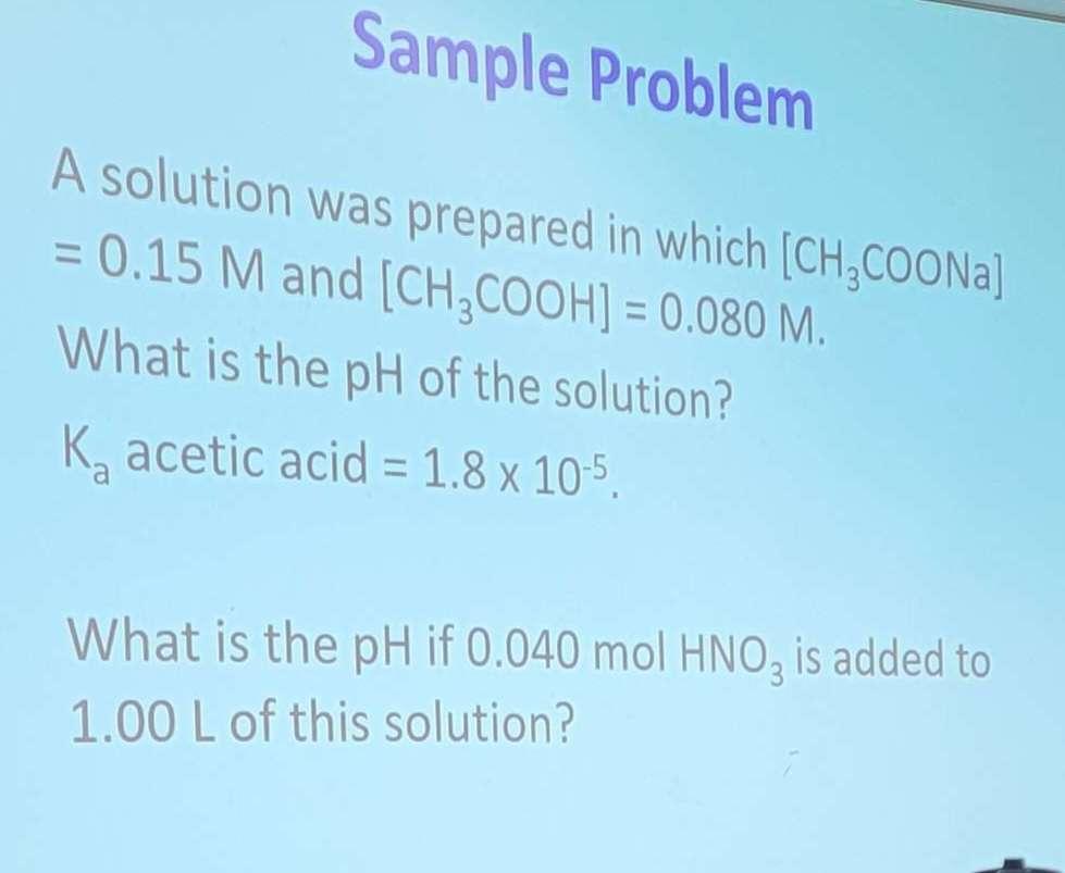 Solved sample Problem A solution was prepared in which | Chegg.com