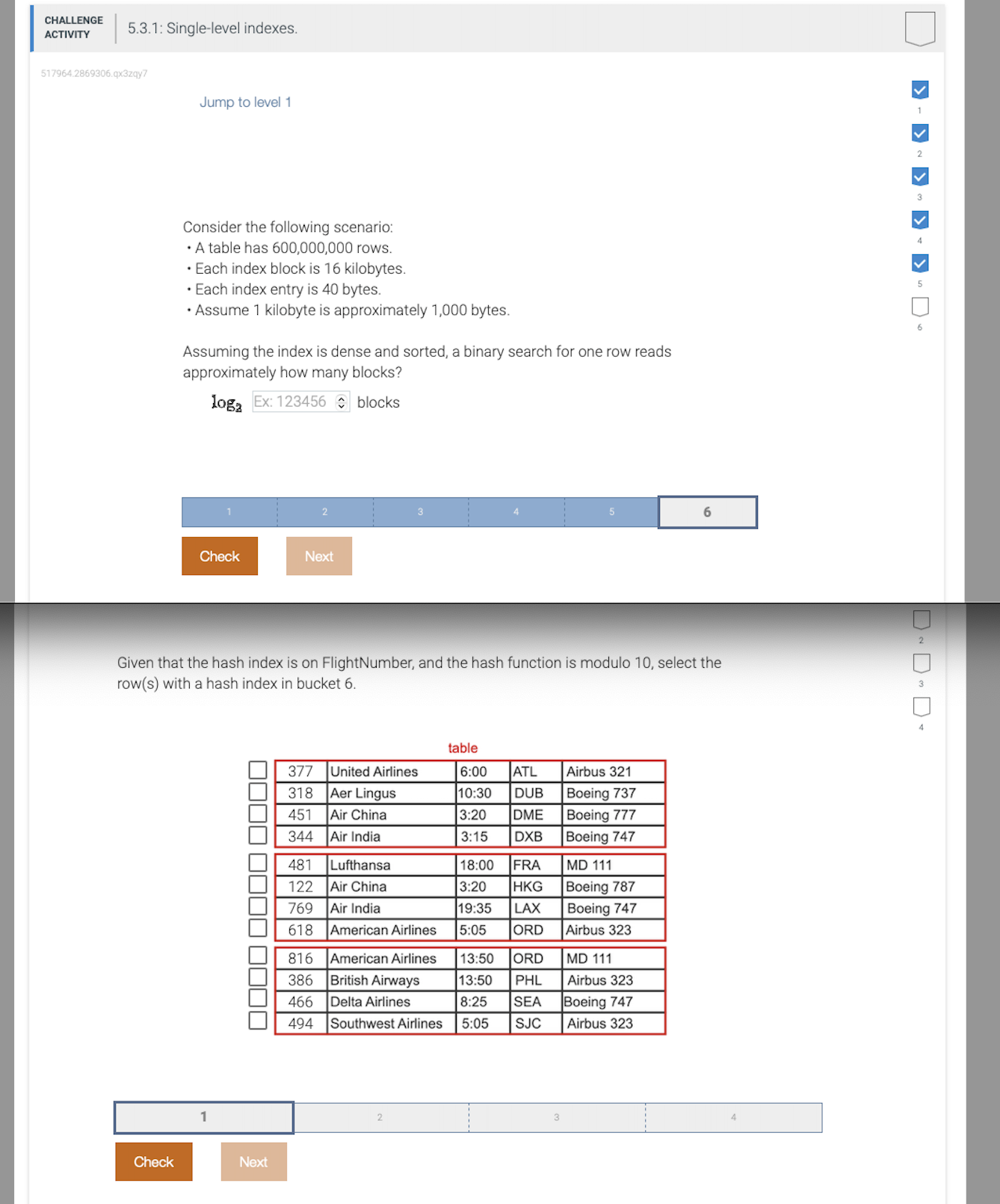 Solved Consider the following scenario: - A table has | Chegg.com