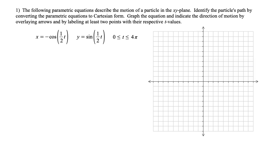 Solved 1) The following parametric equations describe the | Chegg.com