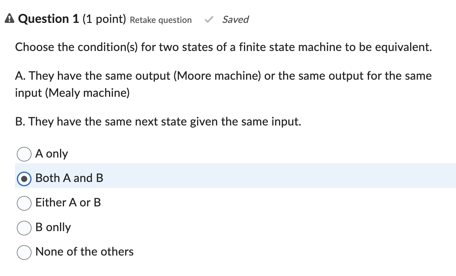 Solved Question 1 (1 point) Retake questionChoose the | Chegg.com Solved Question 1 (1 point) Retake questionChoose the | Chegg.com