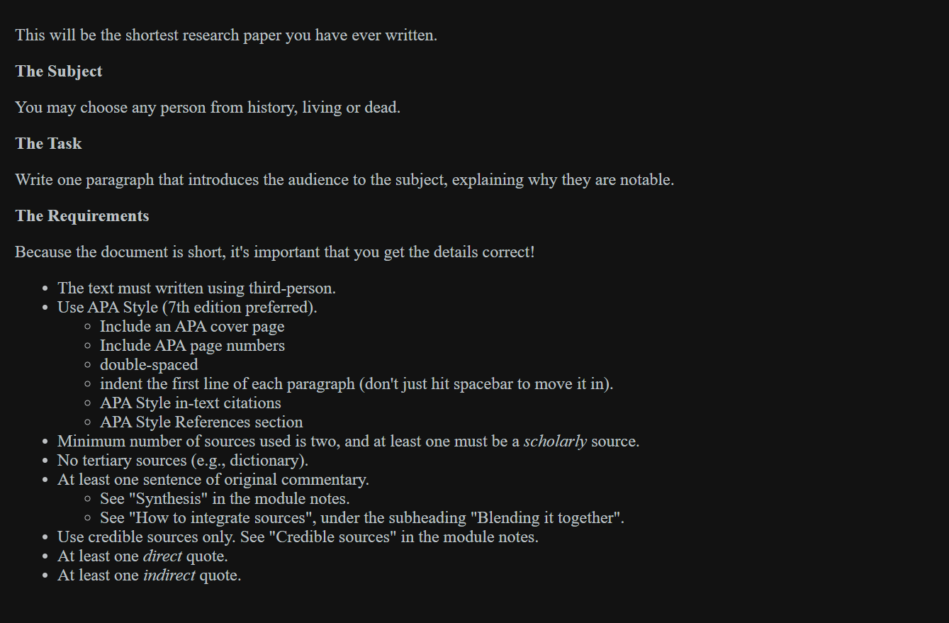 This will be the shortest research paper you have | Chegg.com