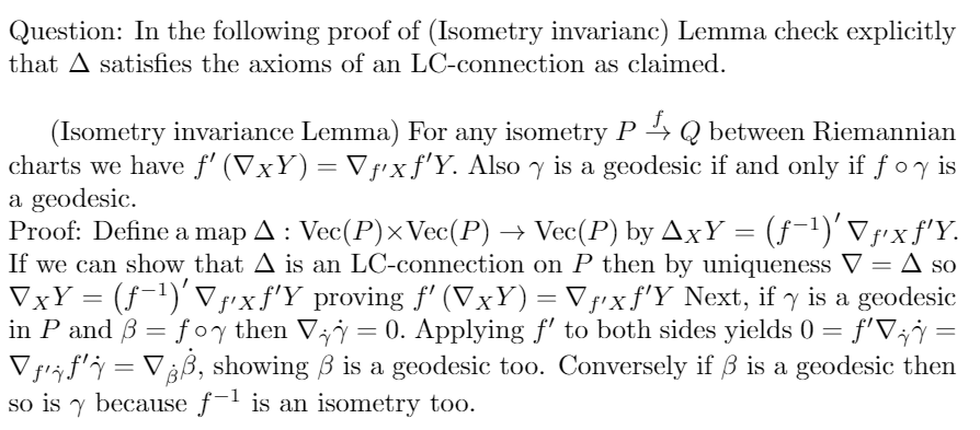 Solved Question: In the following proof of (Isometry | Chegg.com