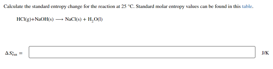 Solved Calculate the standard entropy change for the | Chegg.com