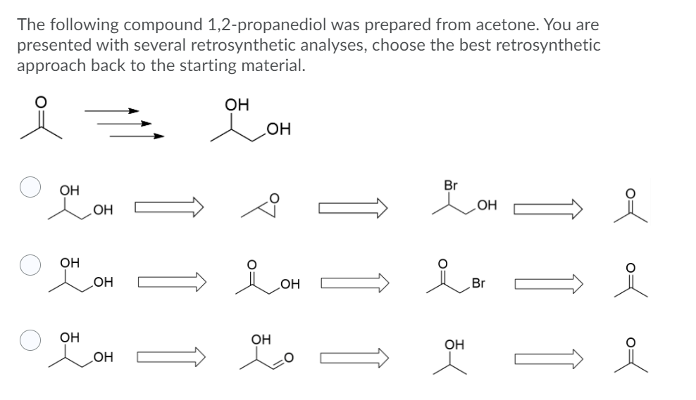 Solved The following compound 1,2-propanediol was prepared | Chegg.com