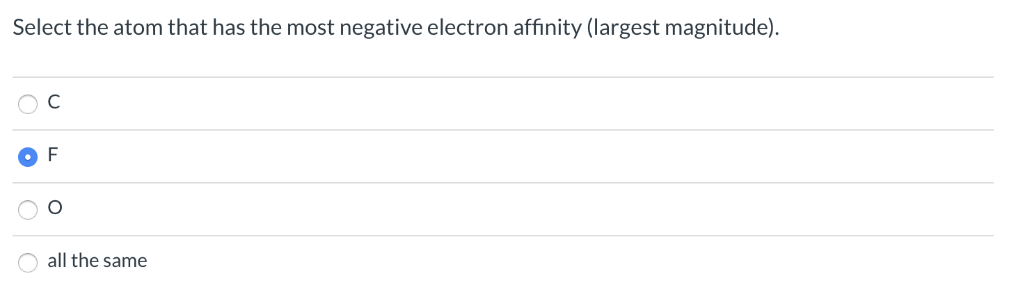Solved Select the atom or ion with the largest atomic | Chegg.com