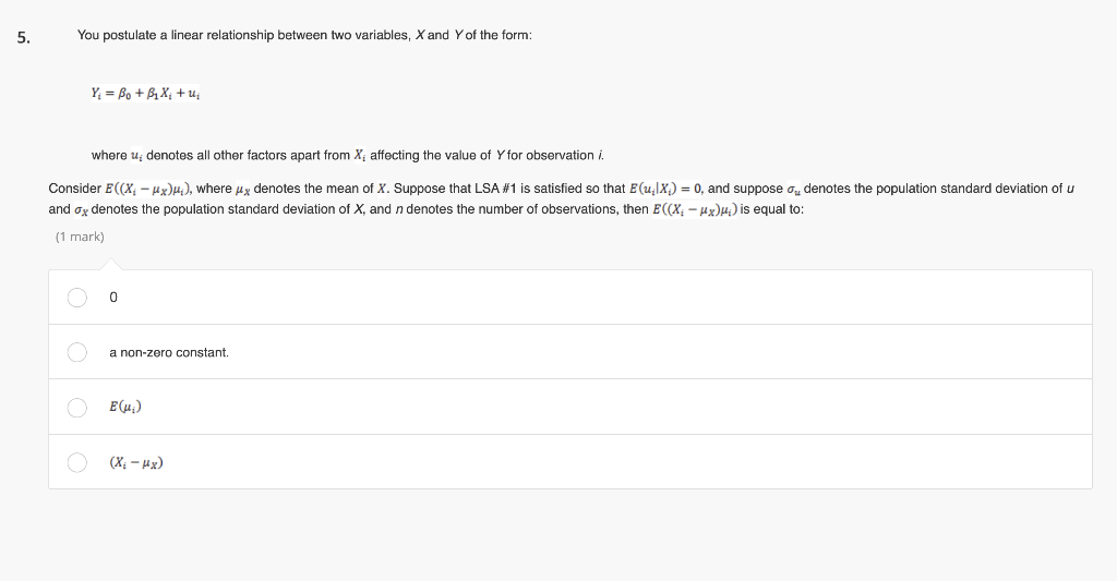 4 You Postulate A Linear Relationship Between Two Chegg