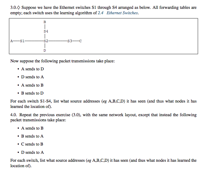 Solved 3.0. Suppose we have the Ethernet switches S1 through | Chegg.com