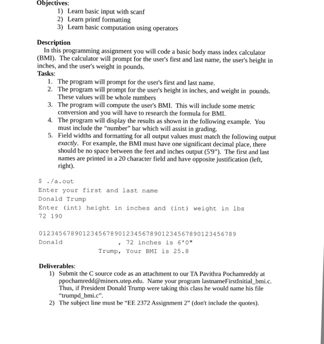Solved Objectives 1 Leam Basic Input With Scanf 2 Lean 