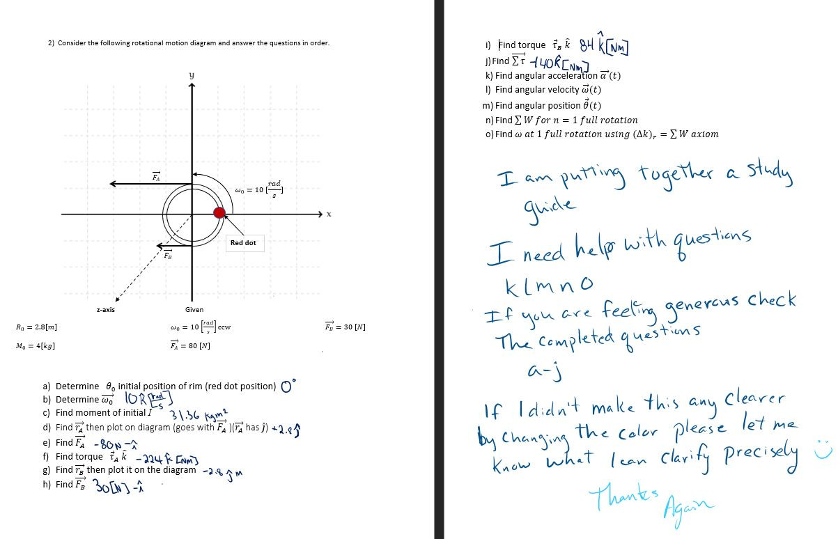 Solved 2) Consider the following rotational motion diagram | Chegg.com