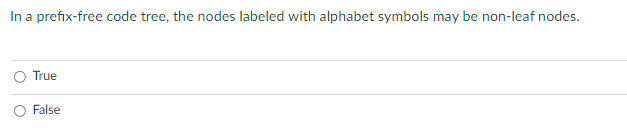 Solved In a prefix-free code tree, the nodes labeled with | Chegg.com