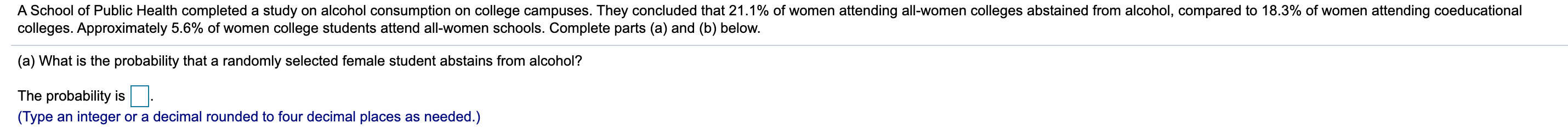 Solved (b) If a randomly selected female student | Chegg.com