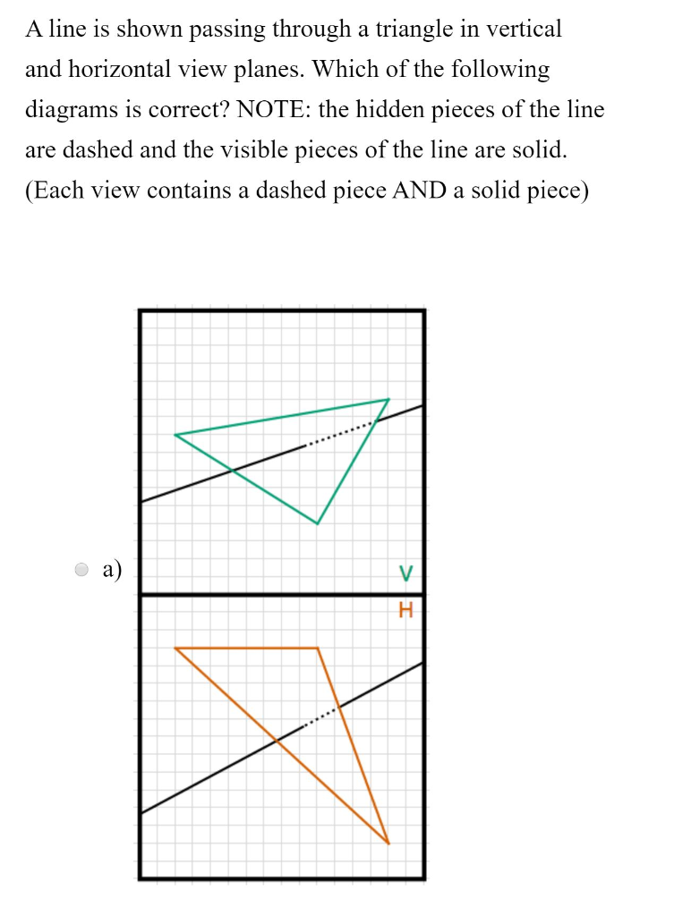 Solved A line is shown passing through a triangle in | Chegg.com