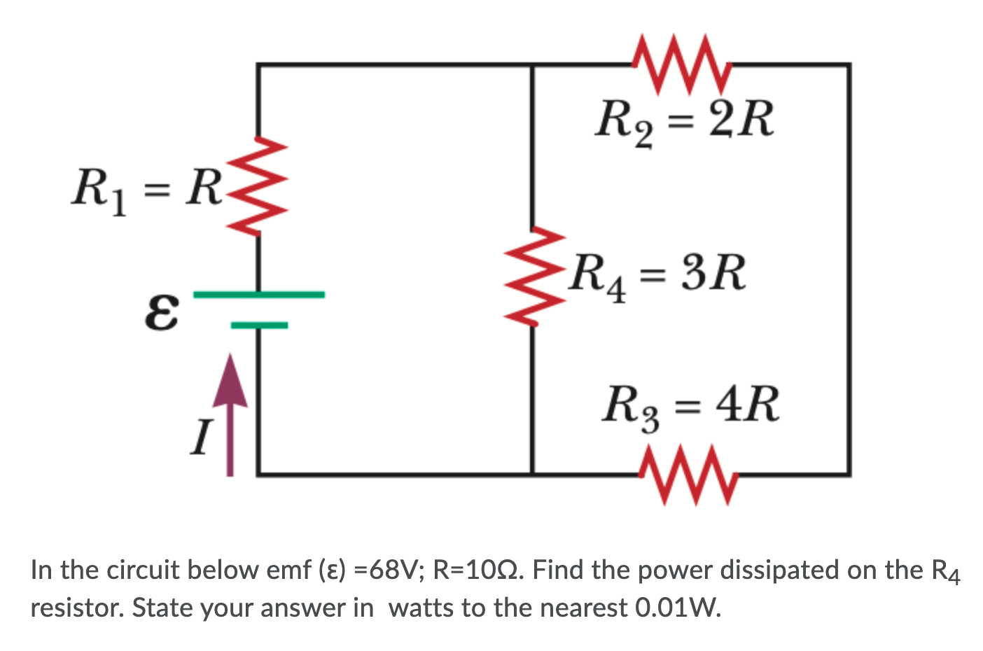 Solved w R = 2R = Rj = R ERS = R4 = 3R = E = R3 = 4R w In | Chegg.com