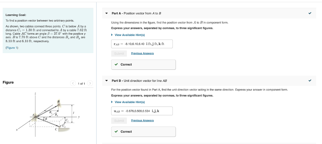 Solved Part A Position vector from Ato B Learning Goal To | Chegg.com