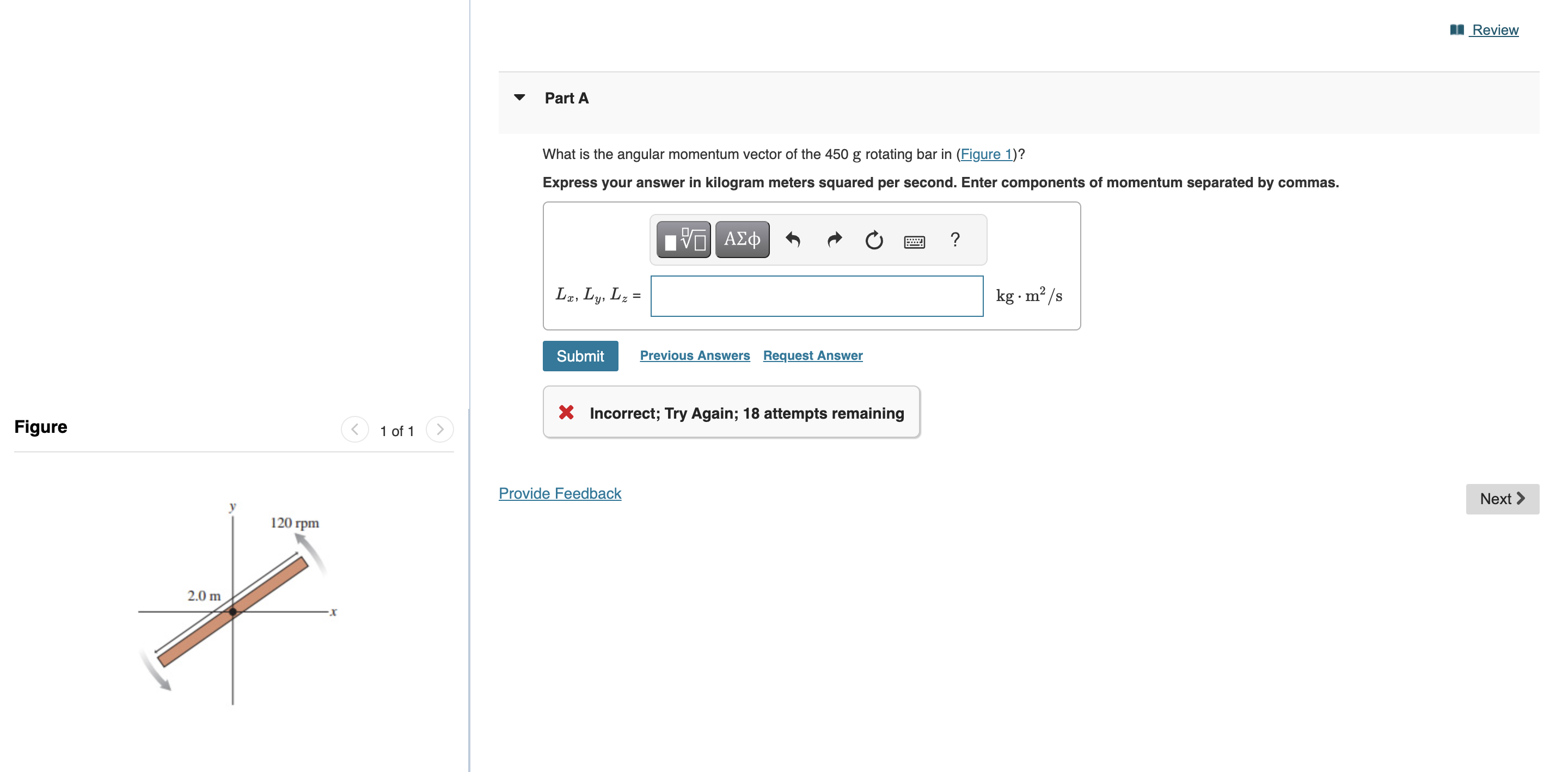 Solved Please Help. I need the angular momentum in Vector | Chegg.com