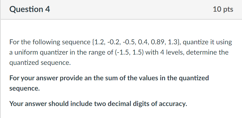Solved For the following sequence | Chegg.com