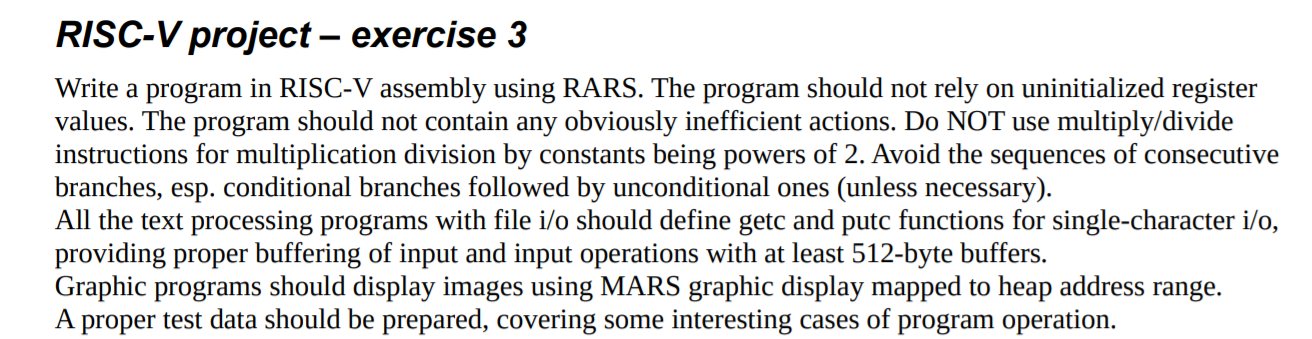 RISC-V project - exercise 3 Write a program in RISC-V | Chegg.com