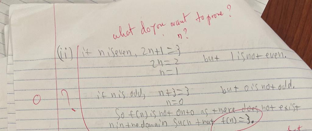 Solved f:Z→Z by f(n)={2n+1n+3 if n is even if n is odd (i) | Chegg.com