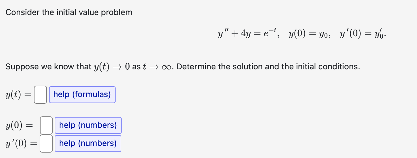 Solved Consider the initial value | Chegg.com