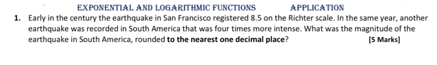 Solved EXPONENTIAL AND LOGARITHMIC FUNCTIONS APPLICATION 1. | Chegg.com