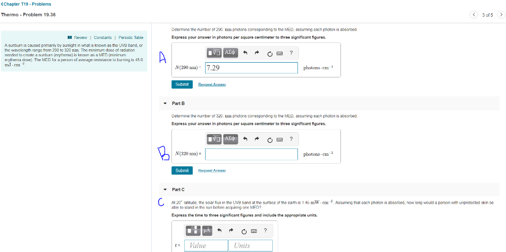 Solved Determine the number of 290. nm photons | Chegg.com