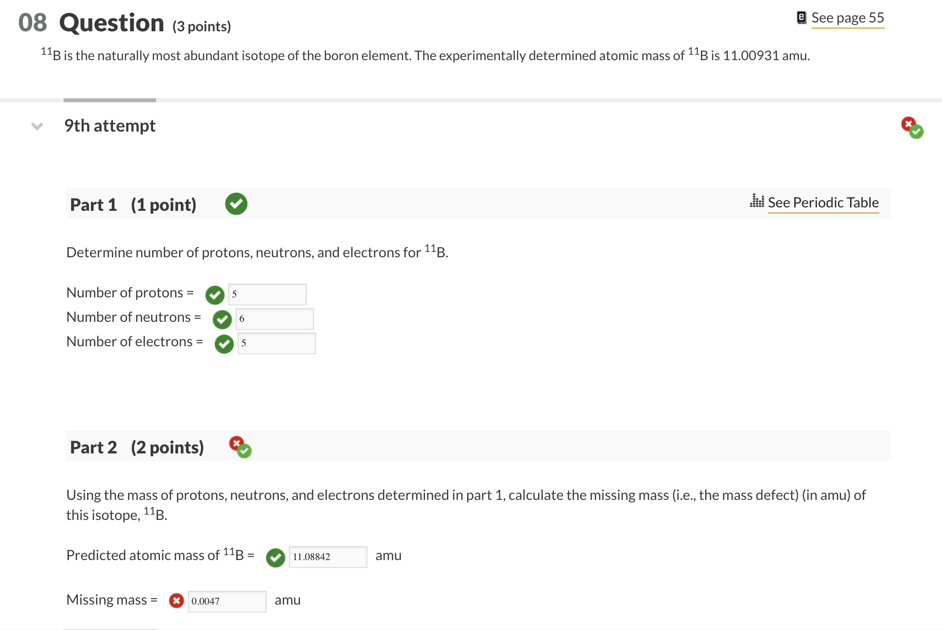 Solved 8 Question (3 points) 튼 See page 55 11 B is the | Chegg.com