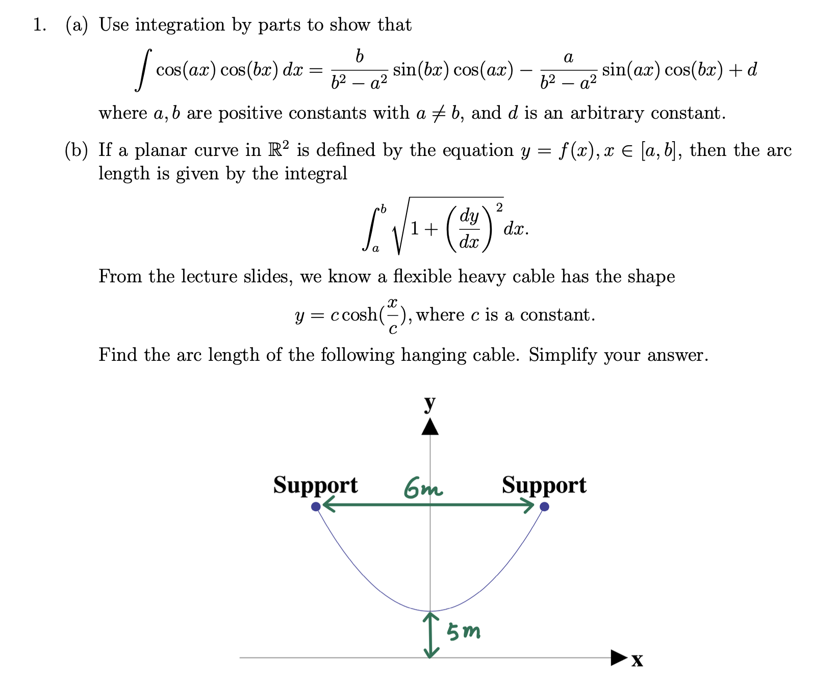 Solved 1. (a) Use integration by parts to show that | Chegg.com