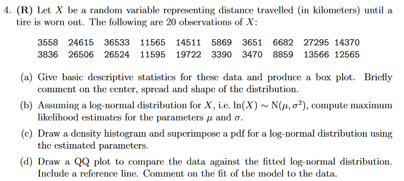 Solved R Let X Be A Random Variable Representing Distance 5688