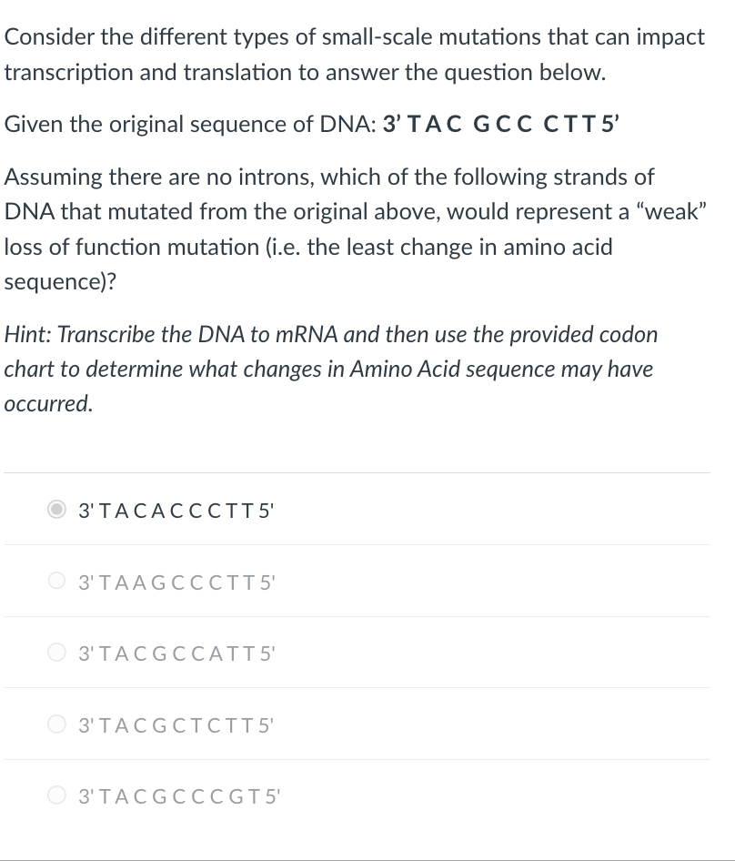 Solved Consider the different types of small-scale mutations | Chegg.com