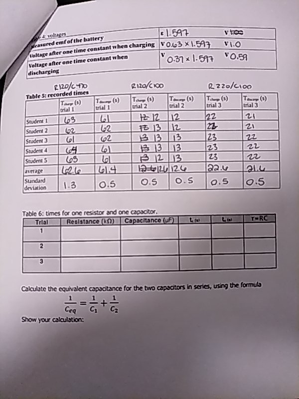 Solved Lab report 7 Table 1: resistors Resistance by color | Chegg.com