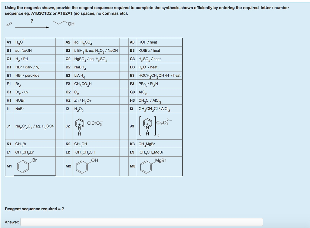 Solved Using the reagents shown, provide the reagent | Chegg.com
