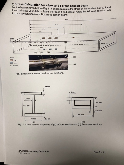 Solved 3) Stress Calculation for a box and I cross section | Chegg.com