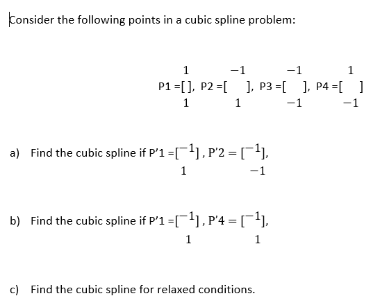 Solved Consider the following points in a cubic spline | Chegg.com