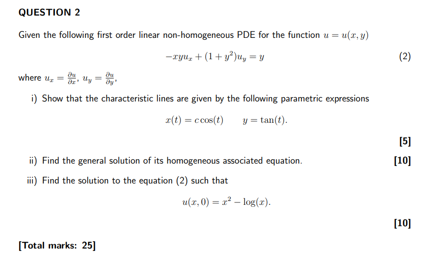 Solved Given the following first order linear | Chegg.com