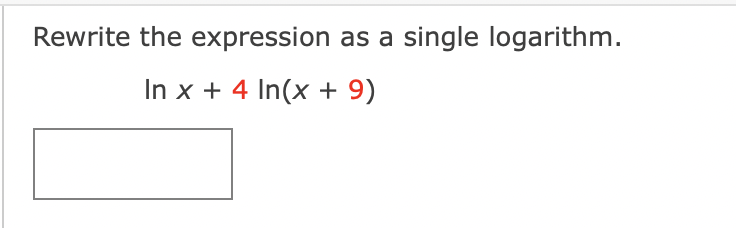 Solved Rewrite the expression as a single logarithm. | Chegg.com